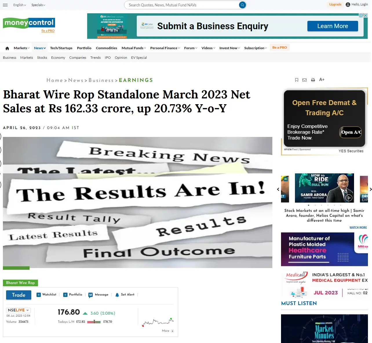 Online Article - Bharat Wire Rope Ltd.
