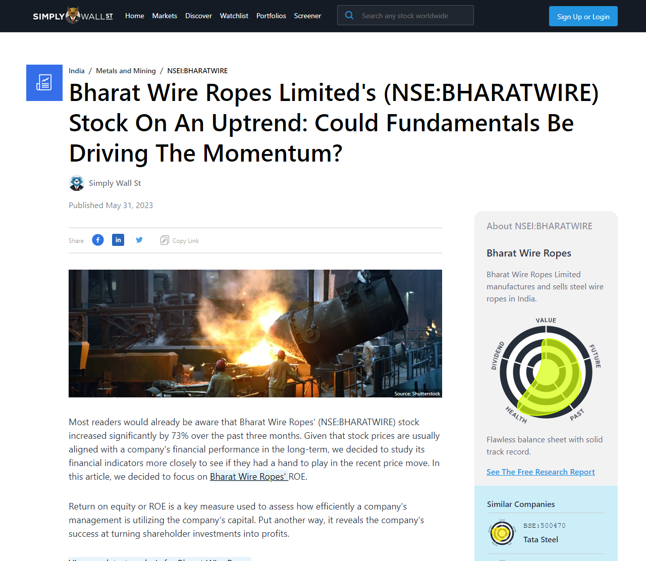 Online Article - Bharat Wire Rope Ltd.